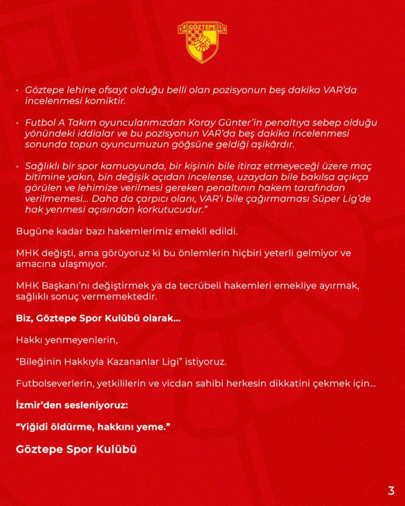 Göztepe'den Galatasaray maçıyla ilgili sert açıklama! - Ensonhaber