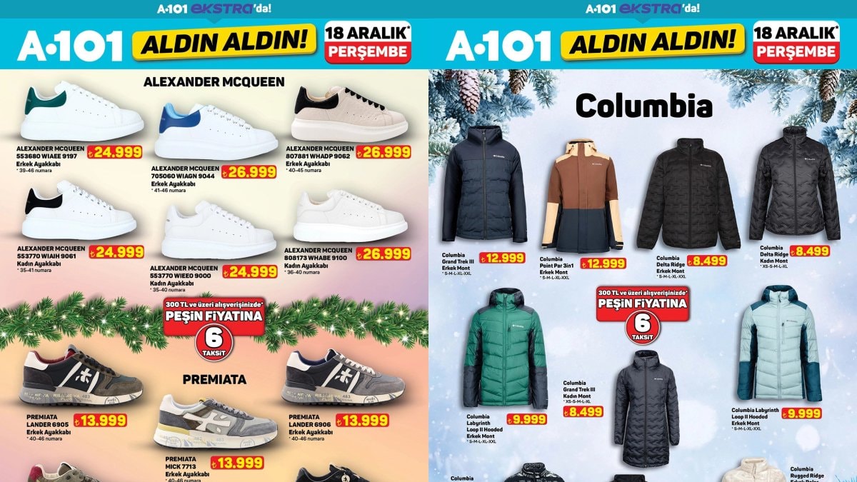 A101'e Alexander McQueen ayakkabı ve Columbia mont geliyor... - Ensonhaber